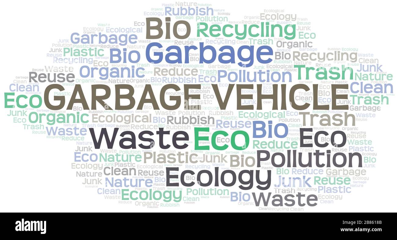 Garbage Vehicle word cloud. Wordcloud made with text only Stock Vector ...