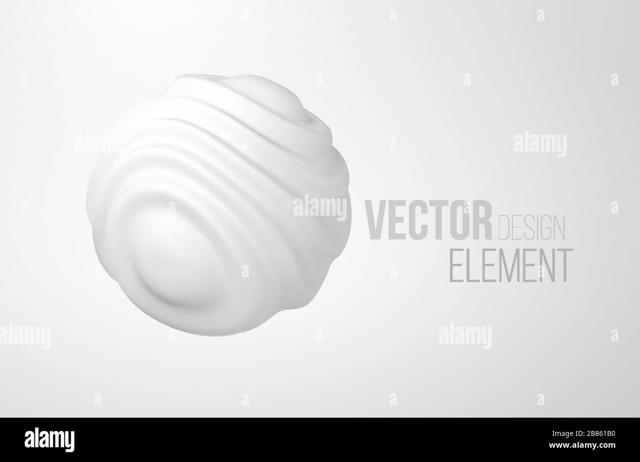 White organic shape 3d sphere isolated on white background. Trend ...