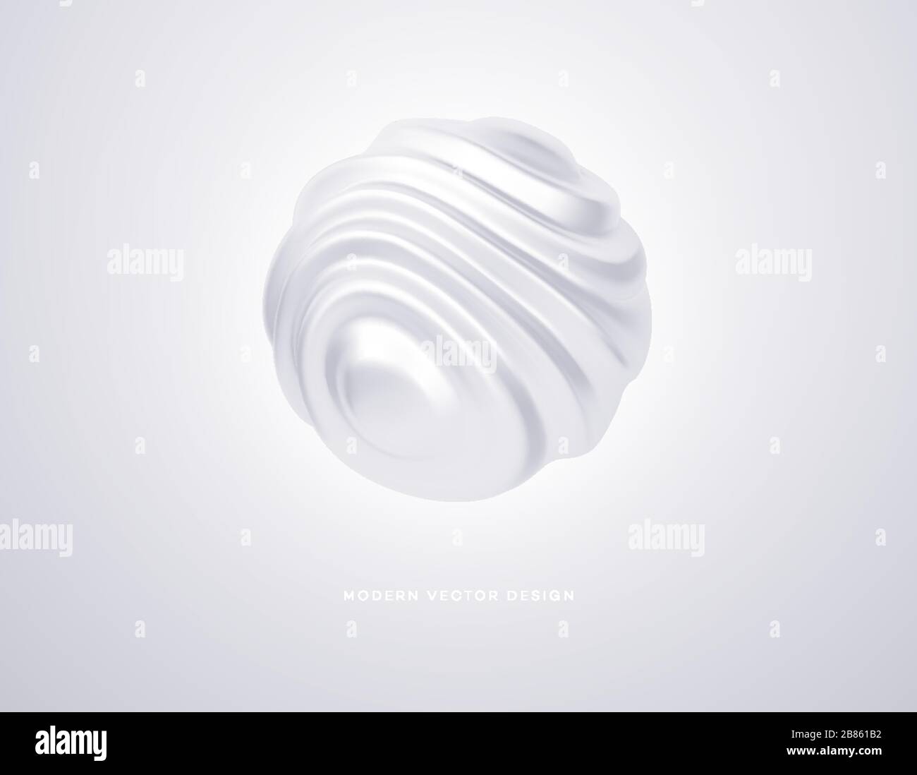 White organic shape 3d sphere isolated on white background. Trend ...