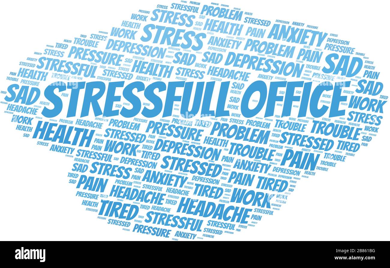 Stressfull Office word cloud. Wordcloud made with text only Stock ...