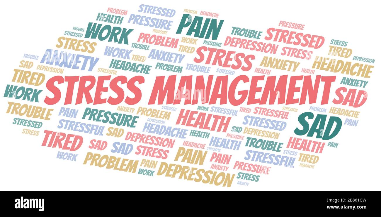 Stress Management word cloud. Wordcloud made with text only Stock ...