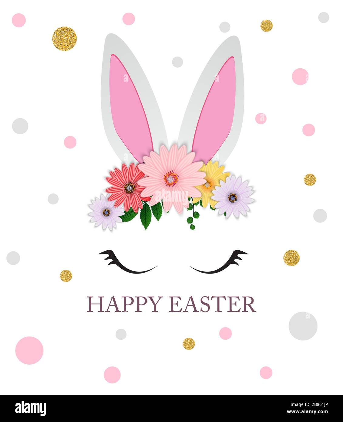 Happy Easter Cute Poster Background. Vector Illustration Stock Vector ...