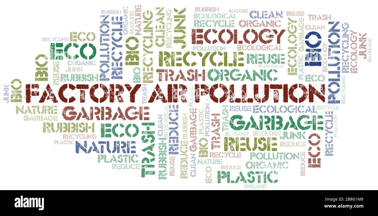 Factory Air Pollution word cloud. Wordcloud made with text only Stock ...