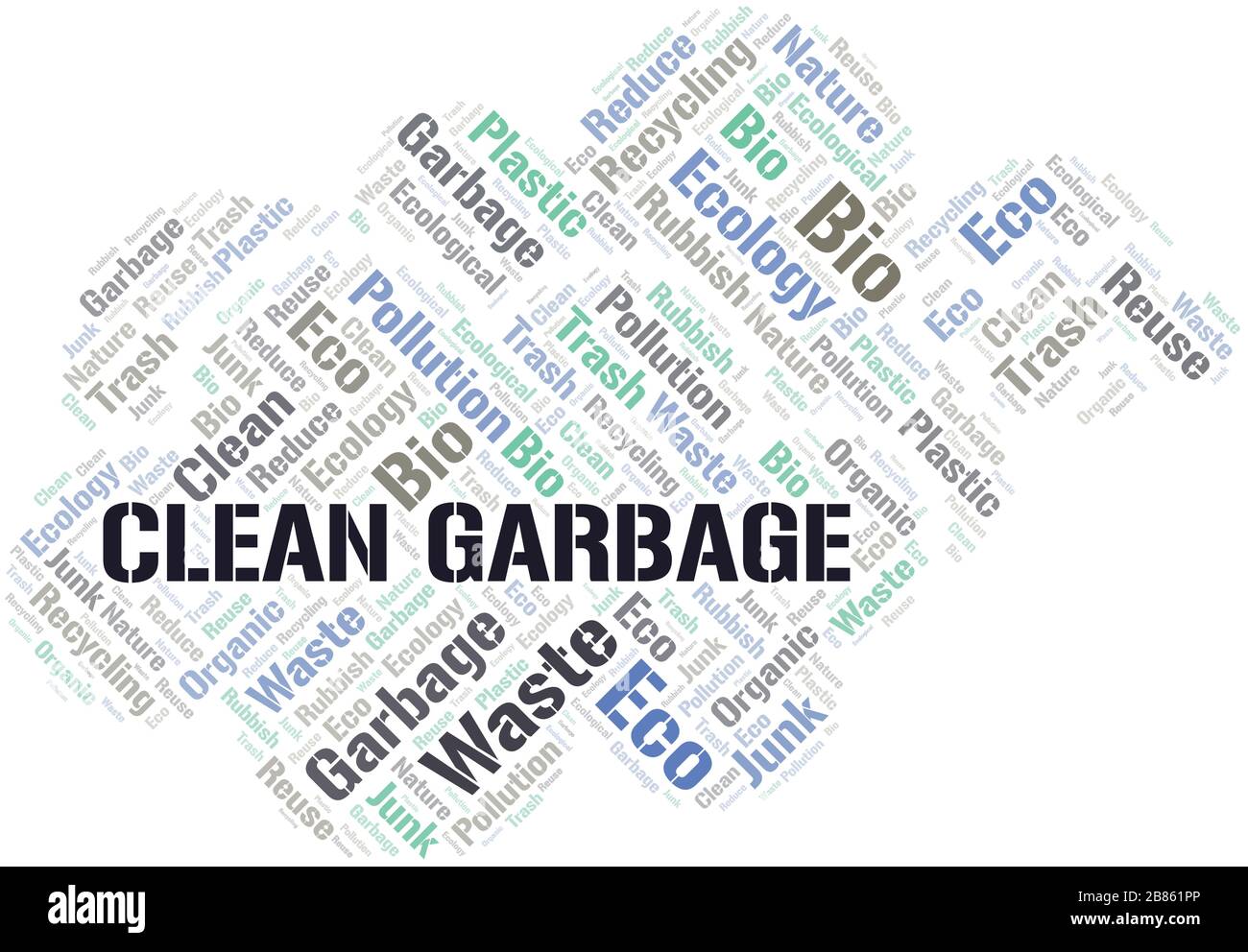 Clean Garbage word cloud. Wordcloud made with text only Stock Vector ...