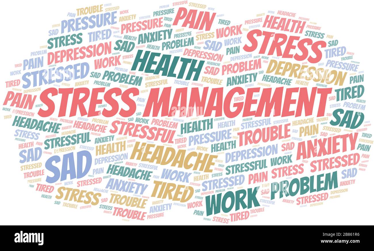 Stress Management word cloud. Wordcloud made with text only Stock ...