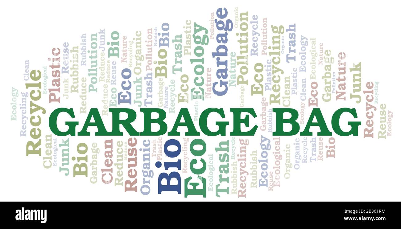 Garbage Bag word cloud. Wordcloud made with text only Stock Vector ...