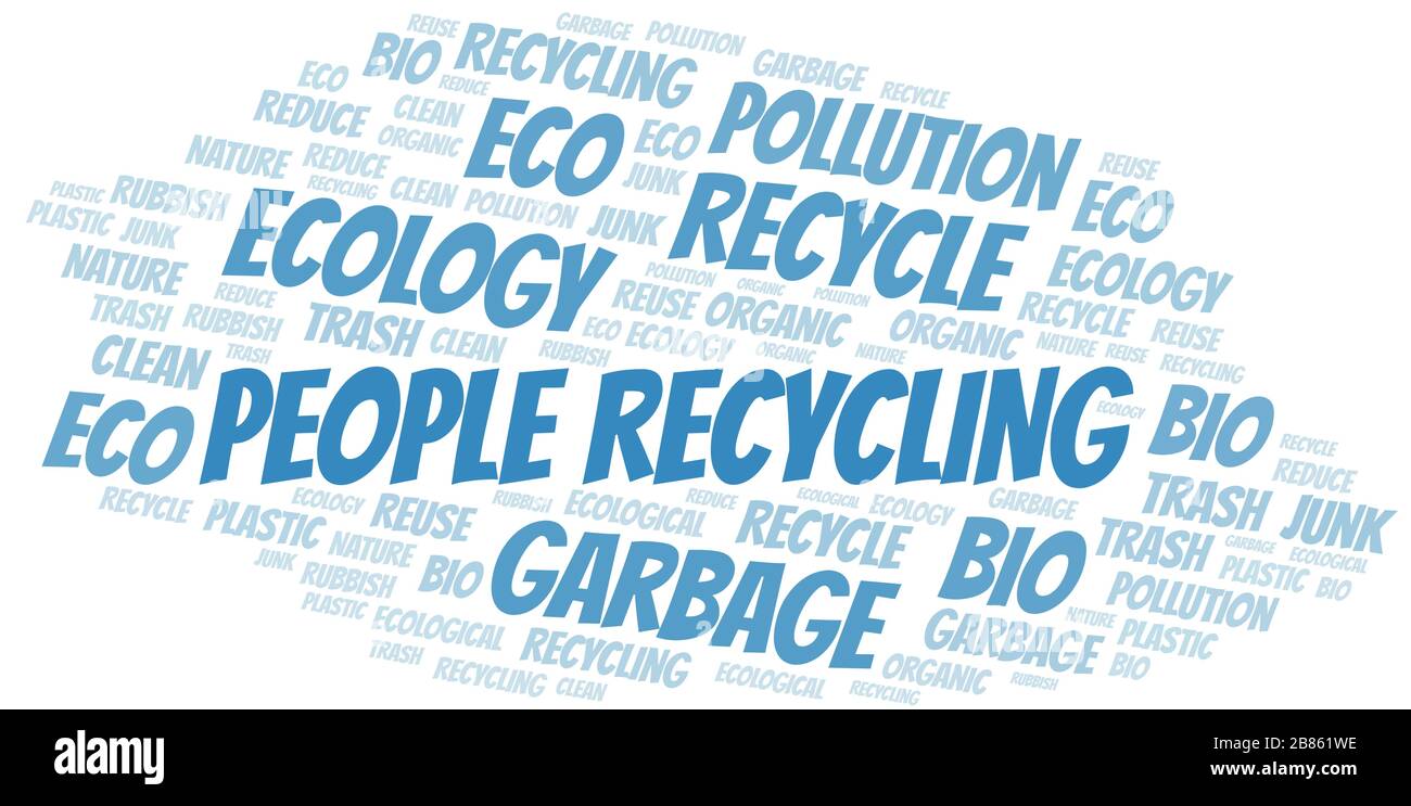 People Recycling word cloud. Wordcloud made with text only Stock Vector ...