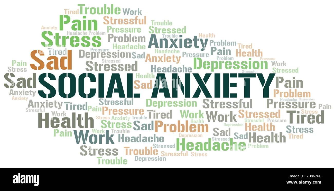 Social Anxiety word cloud. Wordcloud made with text only Stock Vector ...