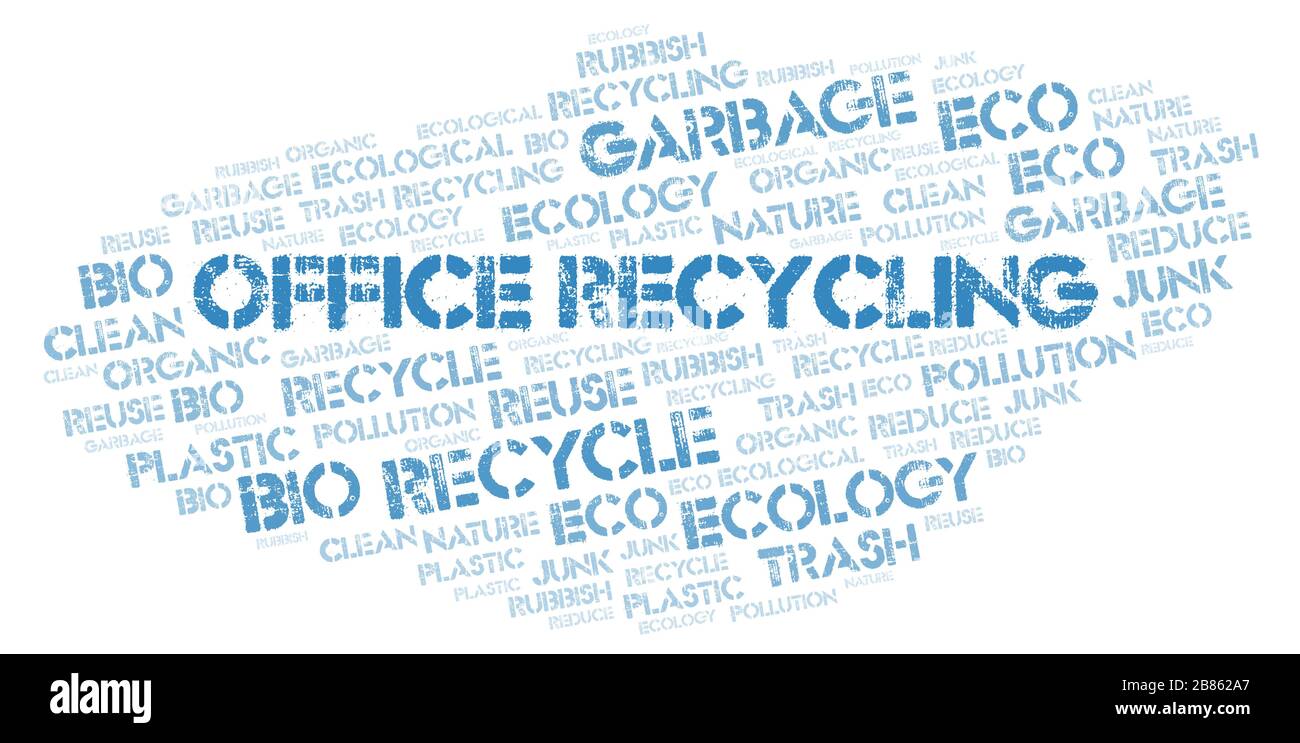 Office Recycling word cloud. Wordcloud made with text only Stock Photo ...
