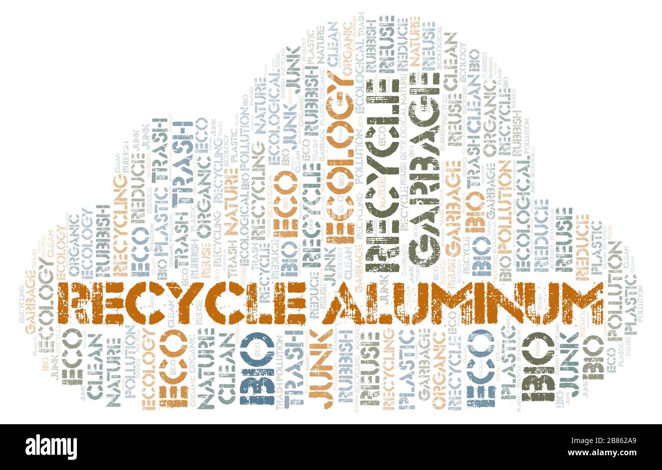 Recycle Aluminum word cloud. Wordcloud made with text only Stock Photo ...