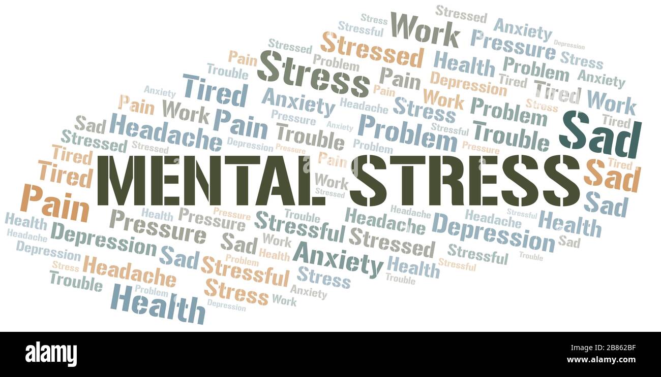 Mental Stress word cloud. Wordcloud made with text only Stock Vector ...