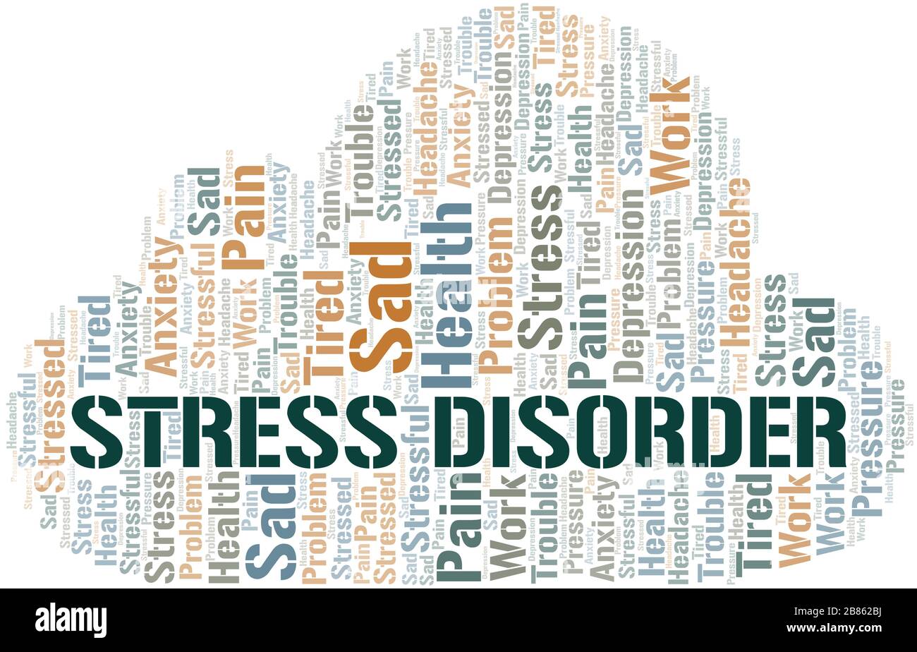 Stress Disorder word cloud. Wordcloud made with text only Stock Vector ...