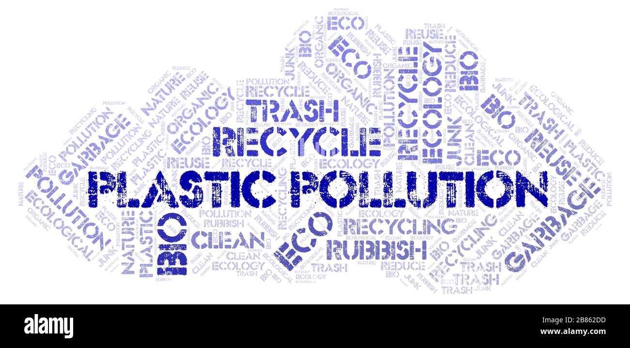 Plastic Pollution word cloud. Wordcloud made with text only Stock Photo ...