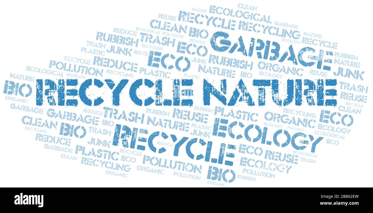 Recycle Nature word cloud. Wordcloud made with text only Stock Vector ...