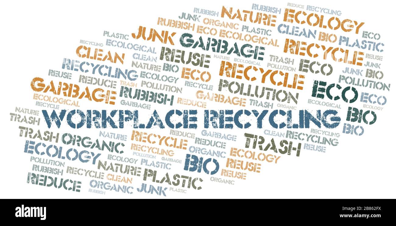Workplace Recycling word cloud. Wordcloud made with text only Stock ...