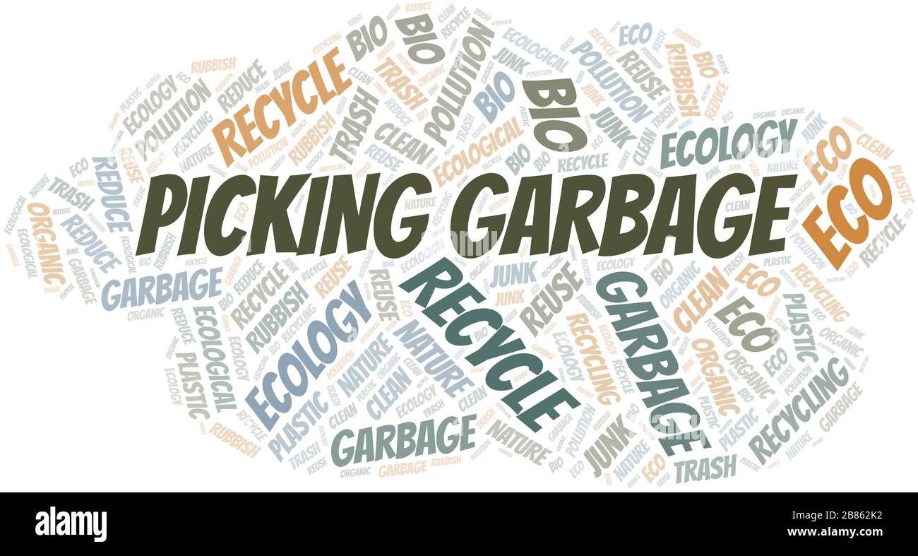 Picking Garbage word cloud. Wordcloud made with text only Stock Vector ...
