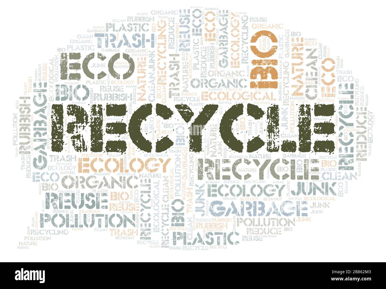 Recycle word cloud. Wordcloud made with text only Stock Photo - Alamy