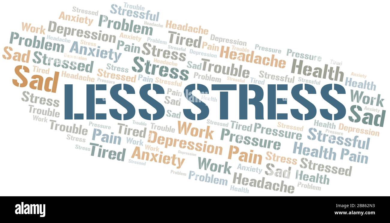 Less Stress word cloud. Wordcloud made with text only Stock Vector ...