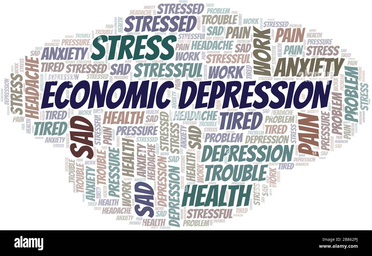 Economic Depression word cloud. Wordcloud made with text only Stock ...