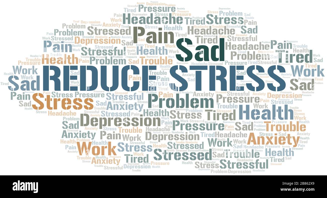 Reduce Stress word cloud. Wordcloud made with text only Stock Vector ...