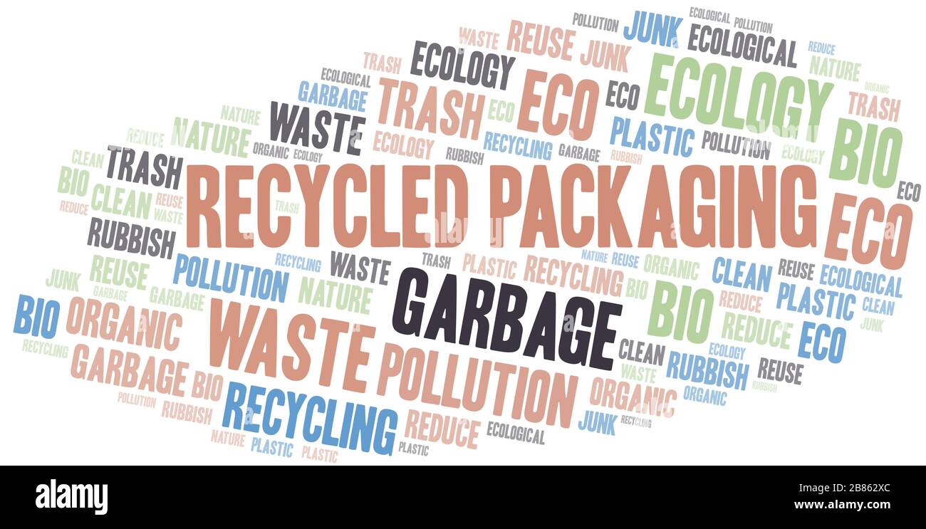 Recycled Packaging word cloud. Wordcloud made with text only Stock ...