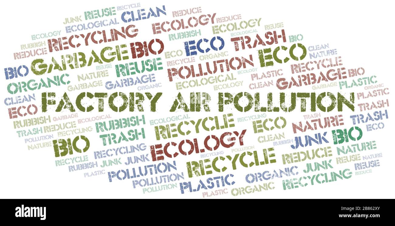 Factory Air Pollution word cloud. Wordcloud made with text only Stock ...