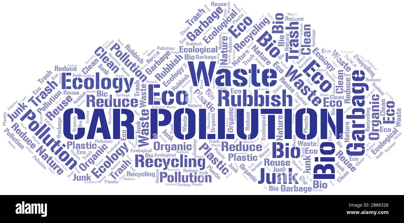 Car Pollution word cloud. Wordcloud made with text only Stock Vector ...