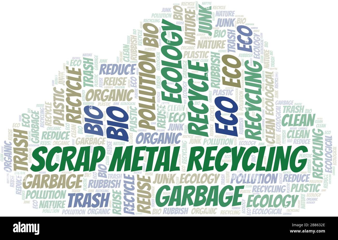Scrap Metal Recycling word cloud. Wordcloud made with text only Stock ...