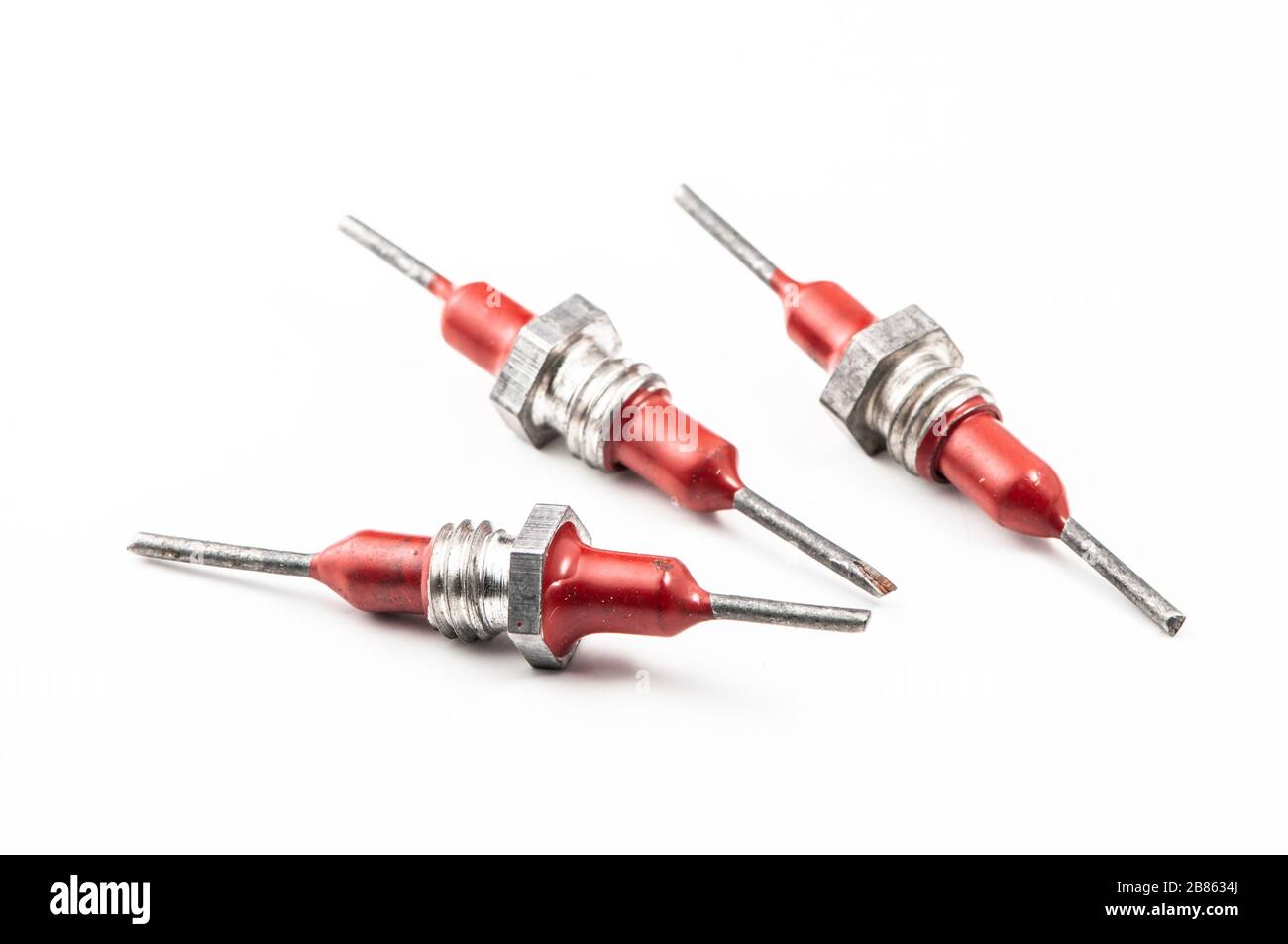 Various electronic components, suppression capacitor close-up series on ...