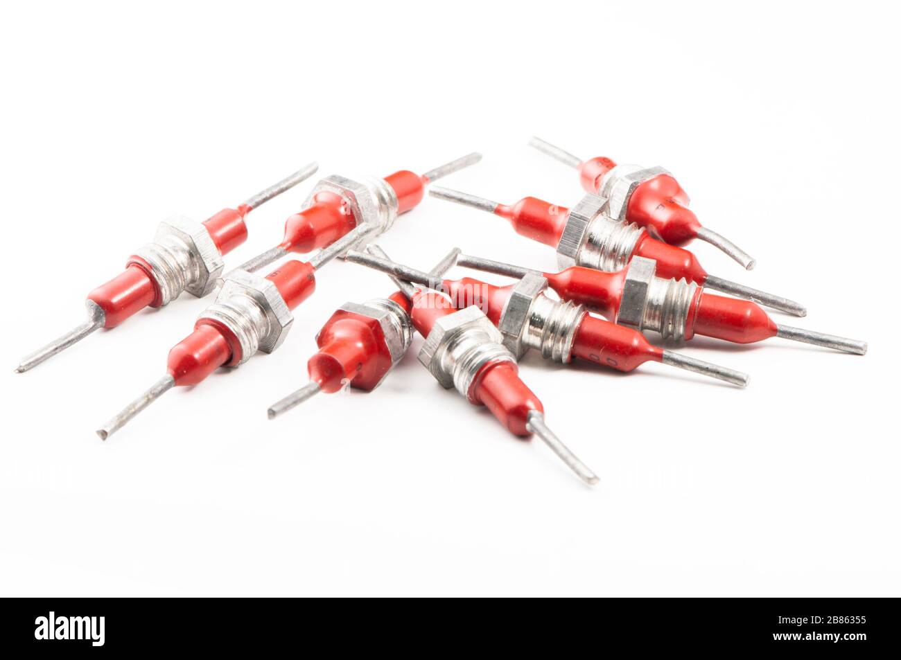 Various electronic components, suppression capacitor close-up series on ...