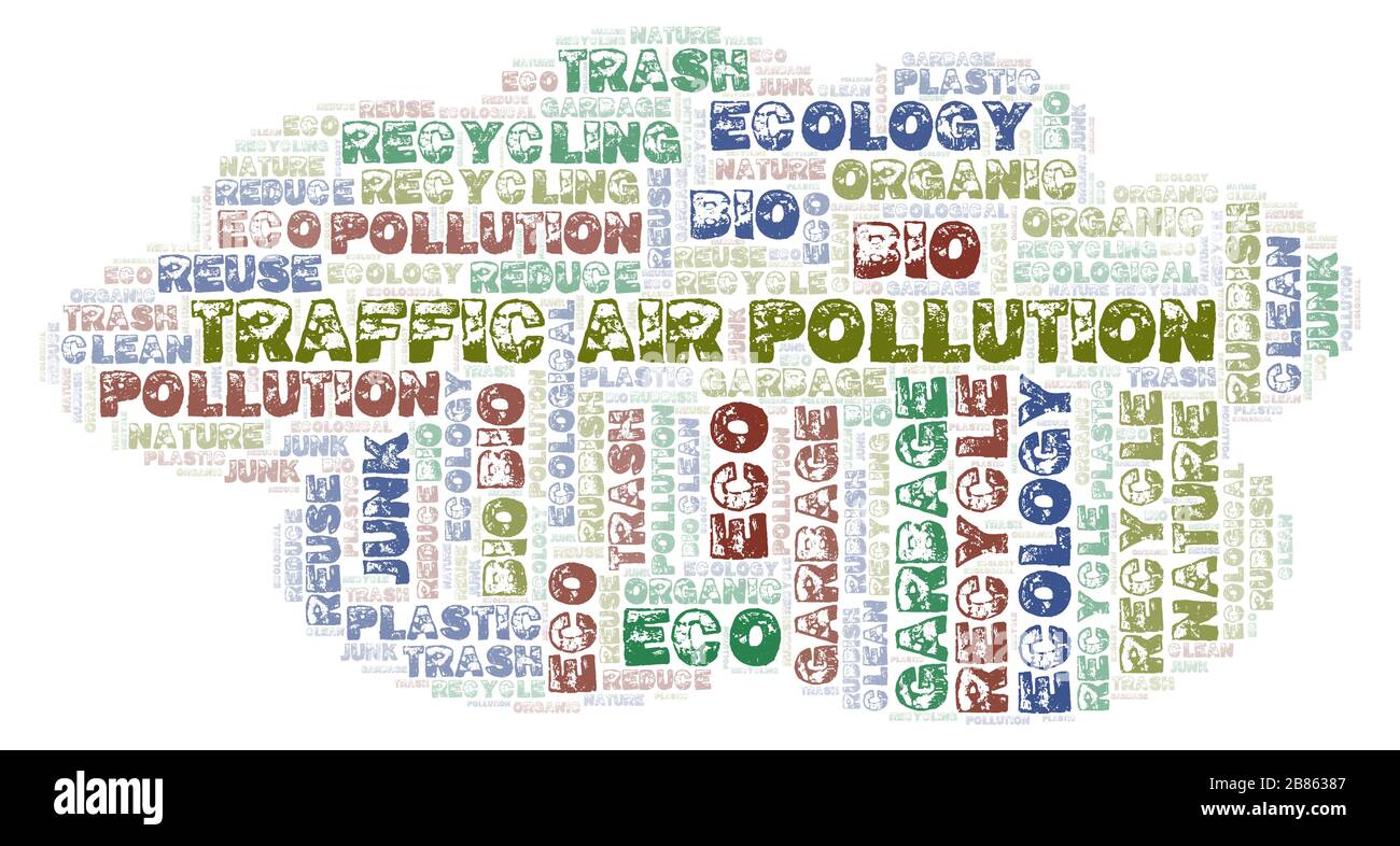 Traffic Air Pollution word cloud. Wordcloud made with text only Stock ...