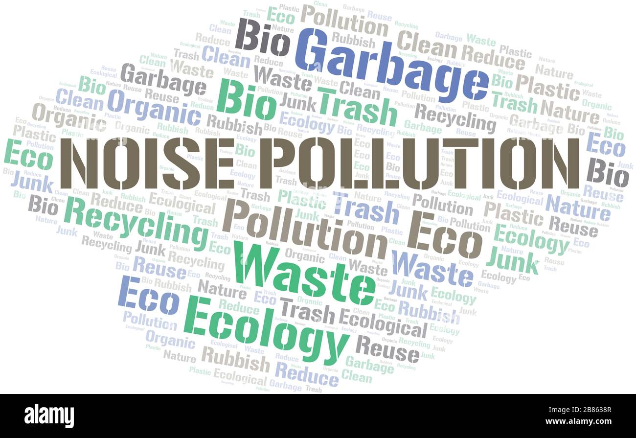 Noise Pollution word cloud. Wordcloud made with text only Stock Vector ...