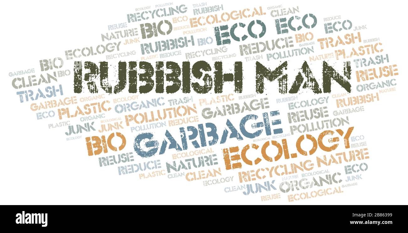 Rubbish Man word cloud. Wordcloud made with text only Stock Vector ...