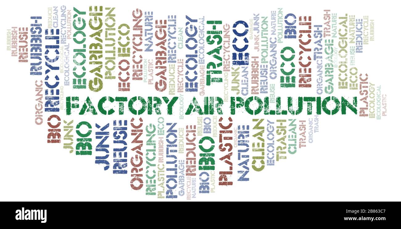 Factory Air Pollution word cloud. Wordcloud made with text only Stock ...