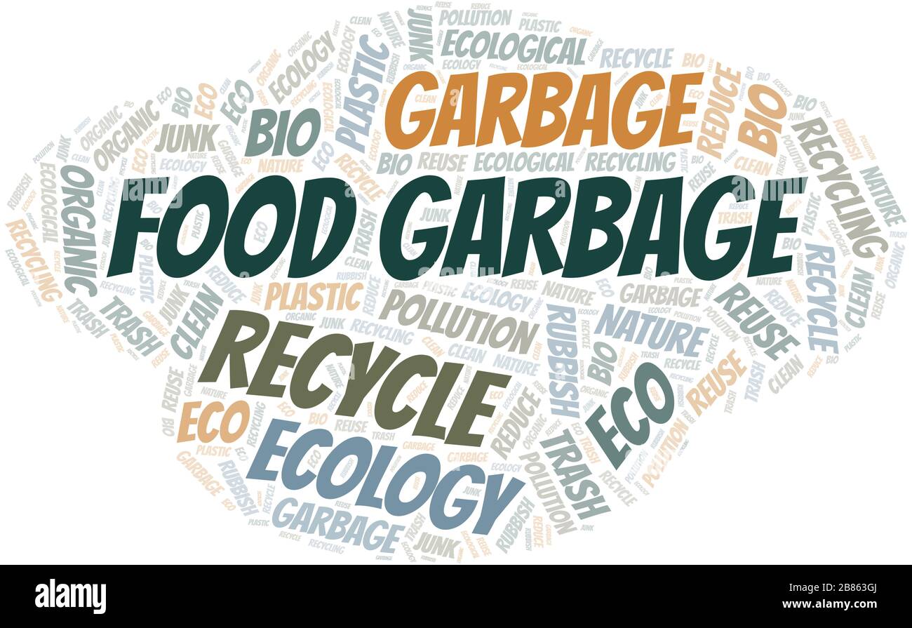 Food Garbage word cloud. Wordcloud made with text only Stock Vector ...