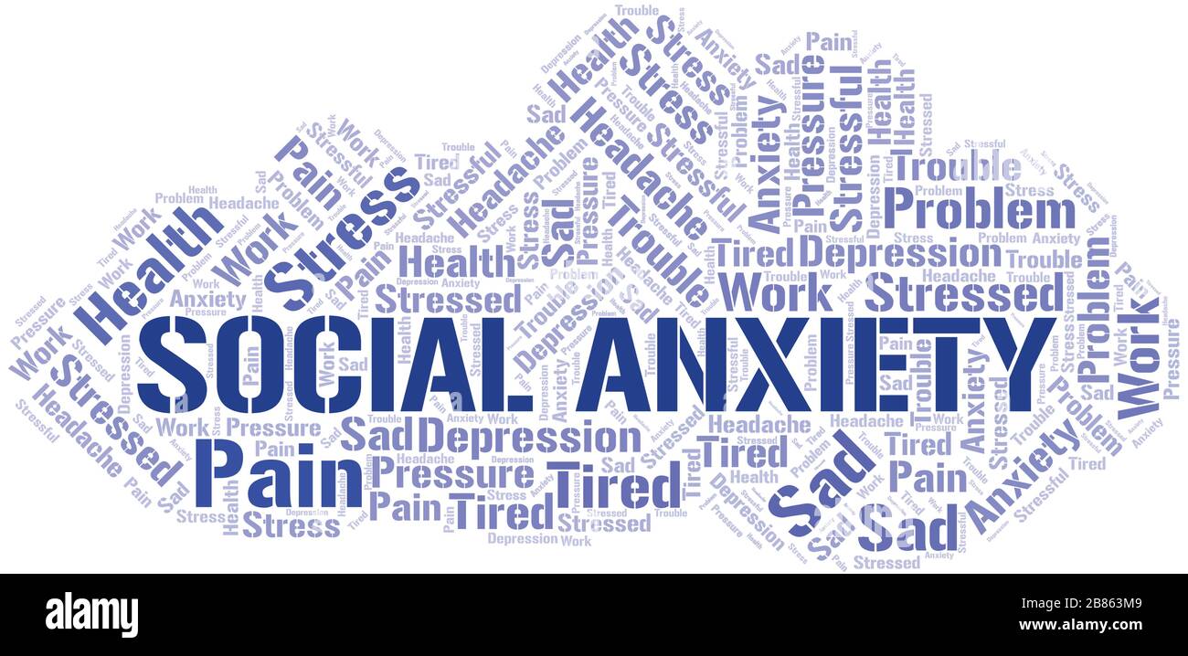 Social Anxiety word cloud. Wordcloud made with text only Stock Vector ...