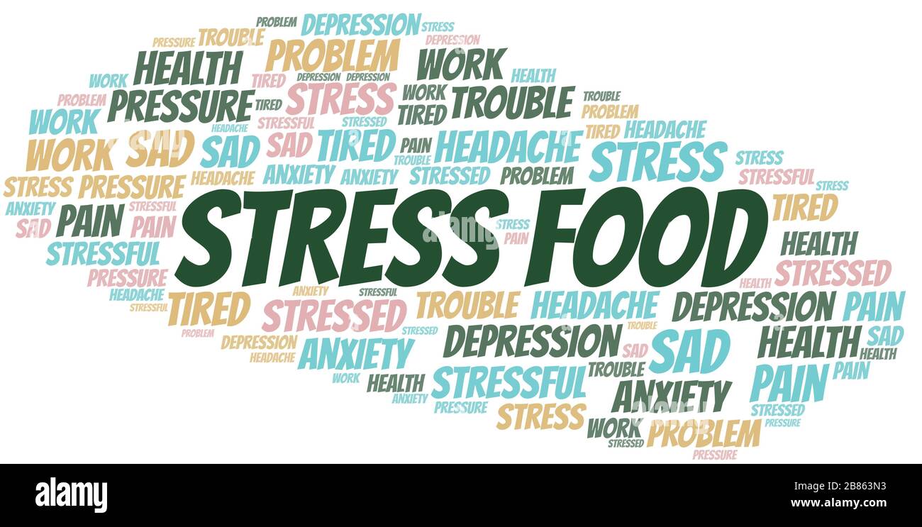 Stress Food word cloud. Wordcloud made with text only Stock Vector ...