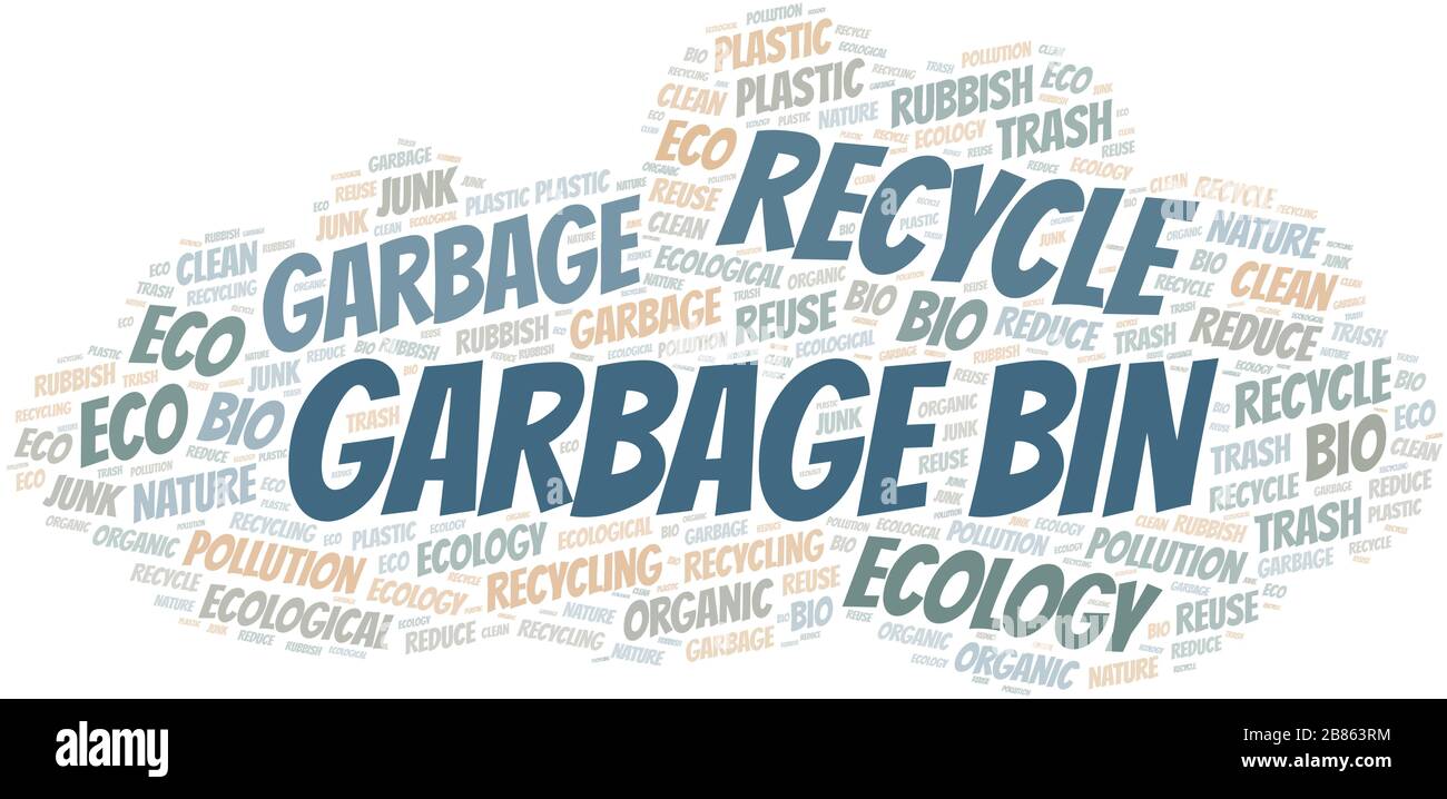 Garbage Bin word cloud. Wordcloud made with text only Stock Vector ...