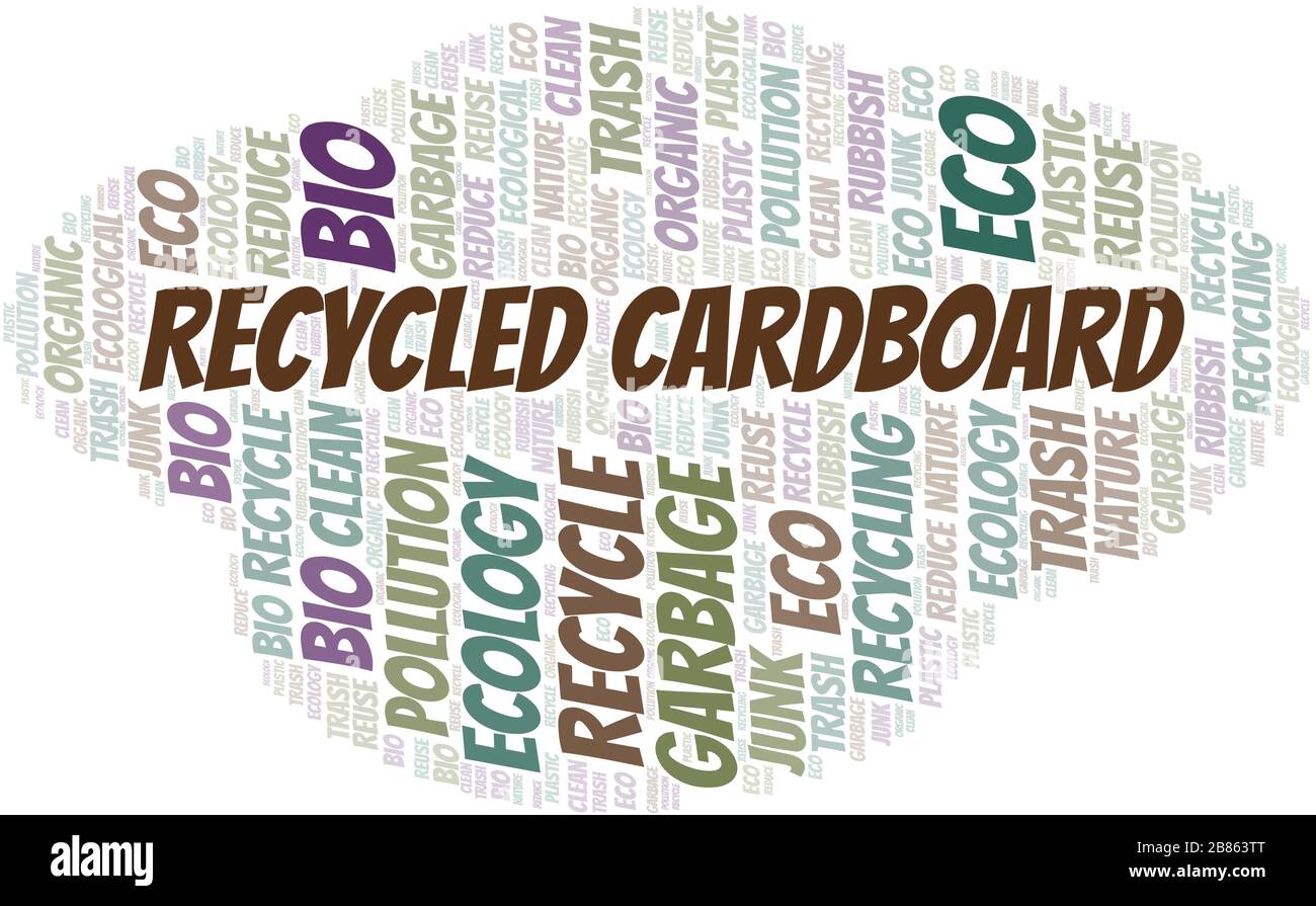 Recycled Cardboard word cloud. Wordcloud made with text only Stock ...