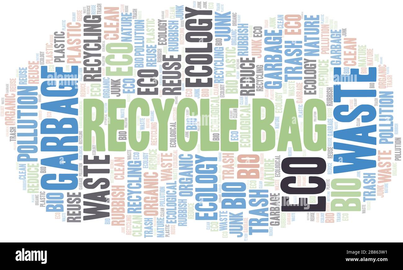 Recycle Bag word cloud. Wordcloud made with text only Stock Vector ...