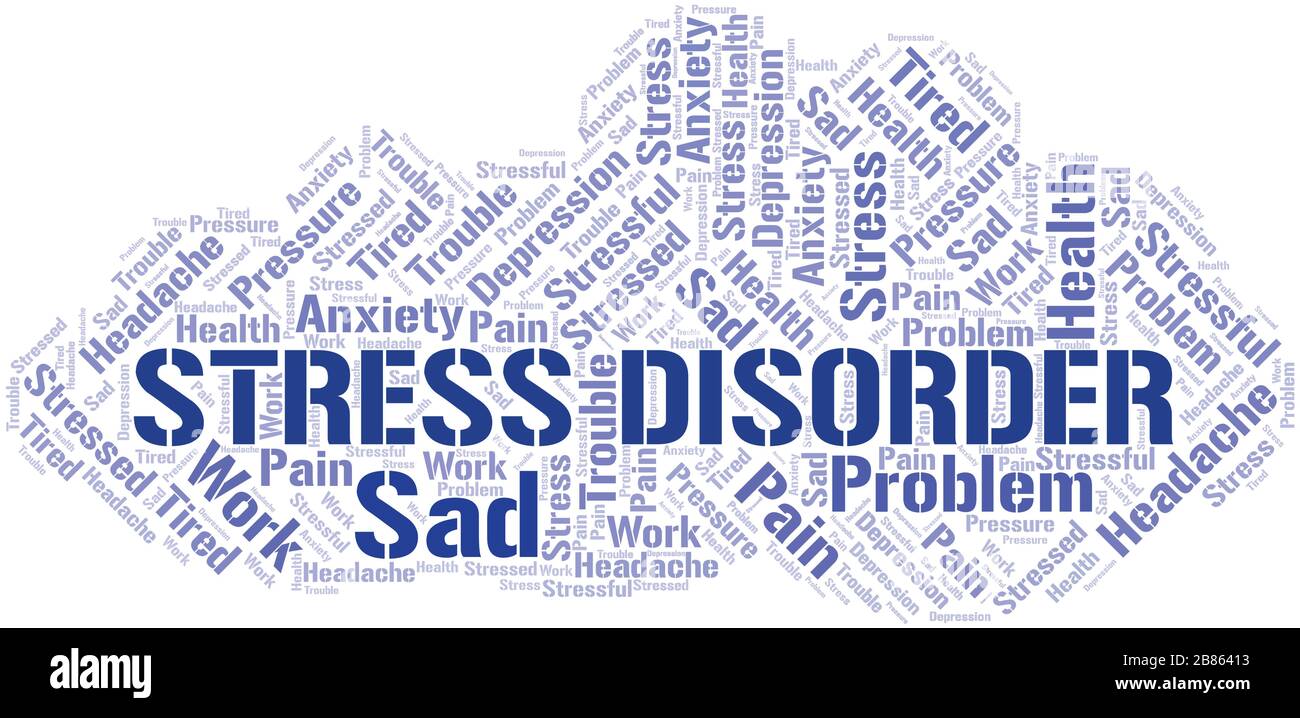 Stress Disorder word cloud. Wordcloud made with text only Stock Vector ...