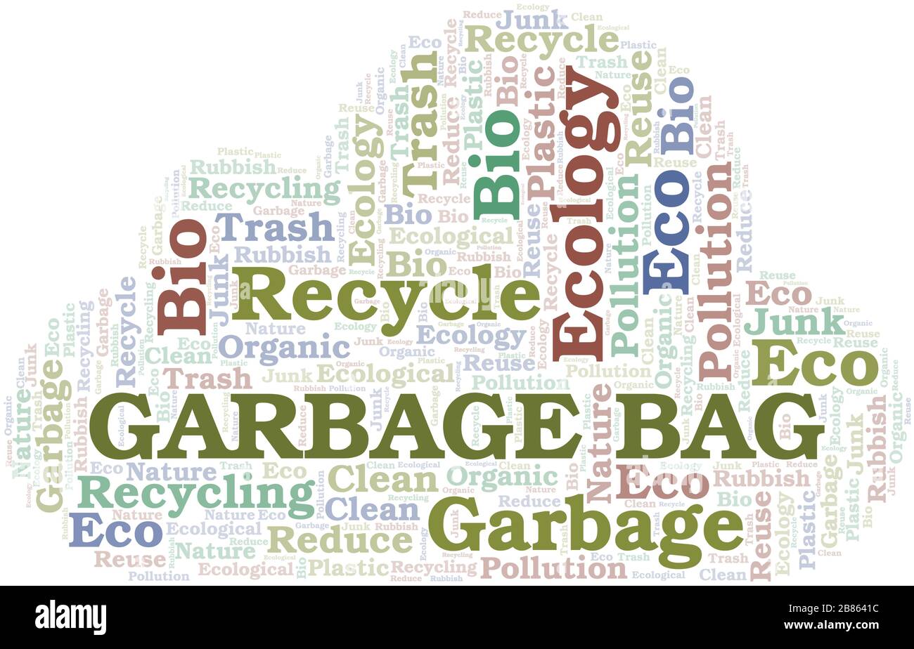 Garbage Bag word cloud. Wordcloud made with text only Stock Vector ...