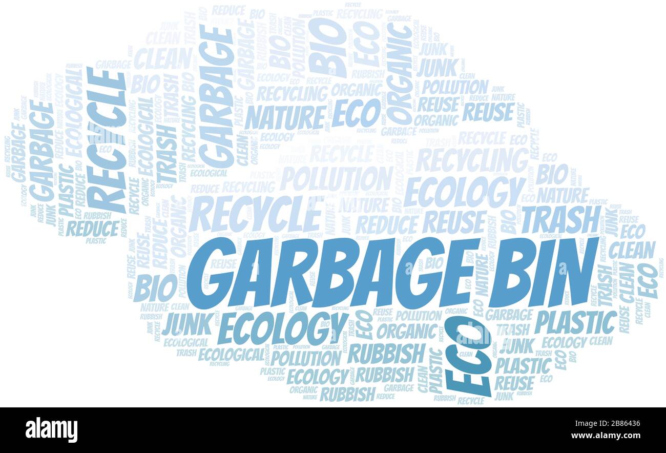 Garbage Bin word cloud. Wordcloud made with text only Stock Vector ...