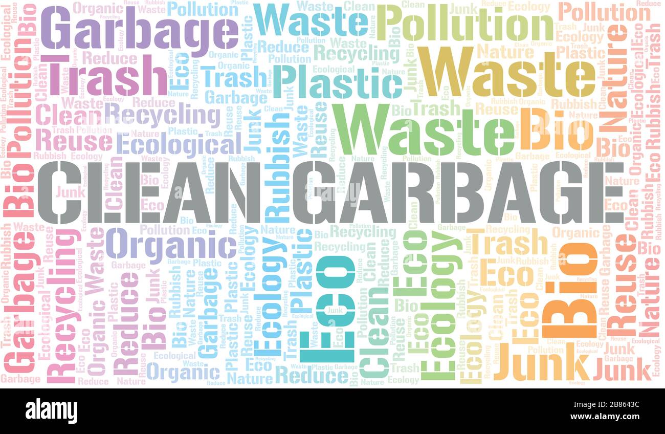 Clean Garbage word cloud. Wordcloud made with text only Stock Vector ...