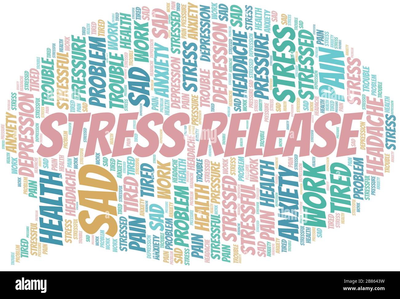 Stress Release word cloud. Wordcloud made with text only Stock Vector ...