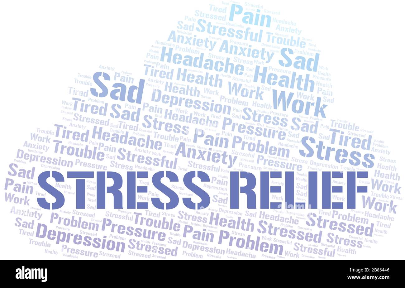 Stress Relief word cloud. Wordcloud made with text only Stock Vector ...