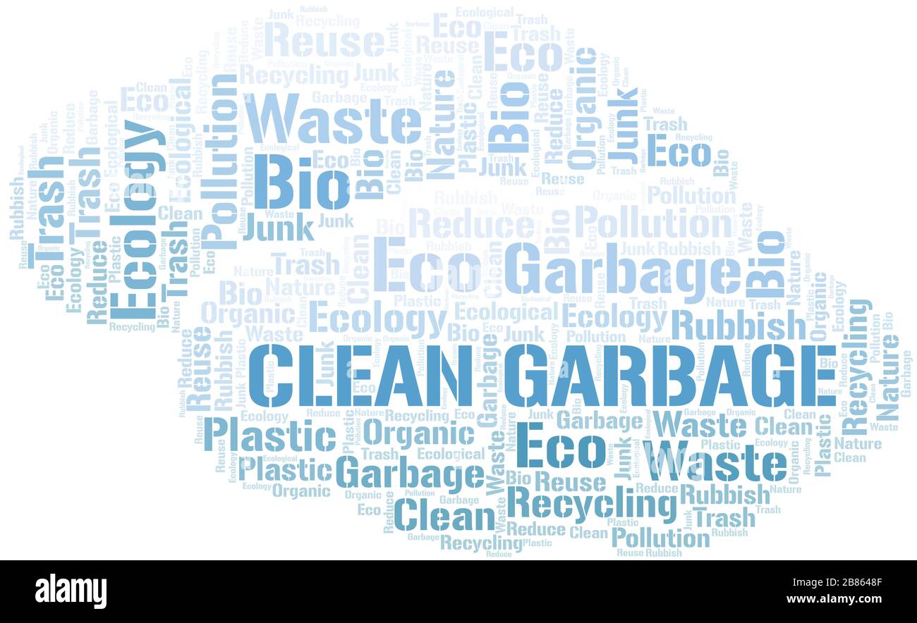 Clean Garbage word cloud. Wordcloud made with text only Stock Vector ...