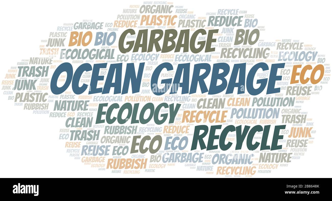 Ocean Garbage word cloud. Wordcloud made with text only Stock Vector ...