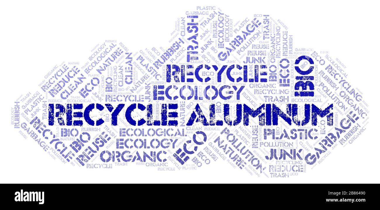 Recycle Aluminum word cloud. Wordcloud made with text only Stock Photo ...