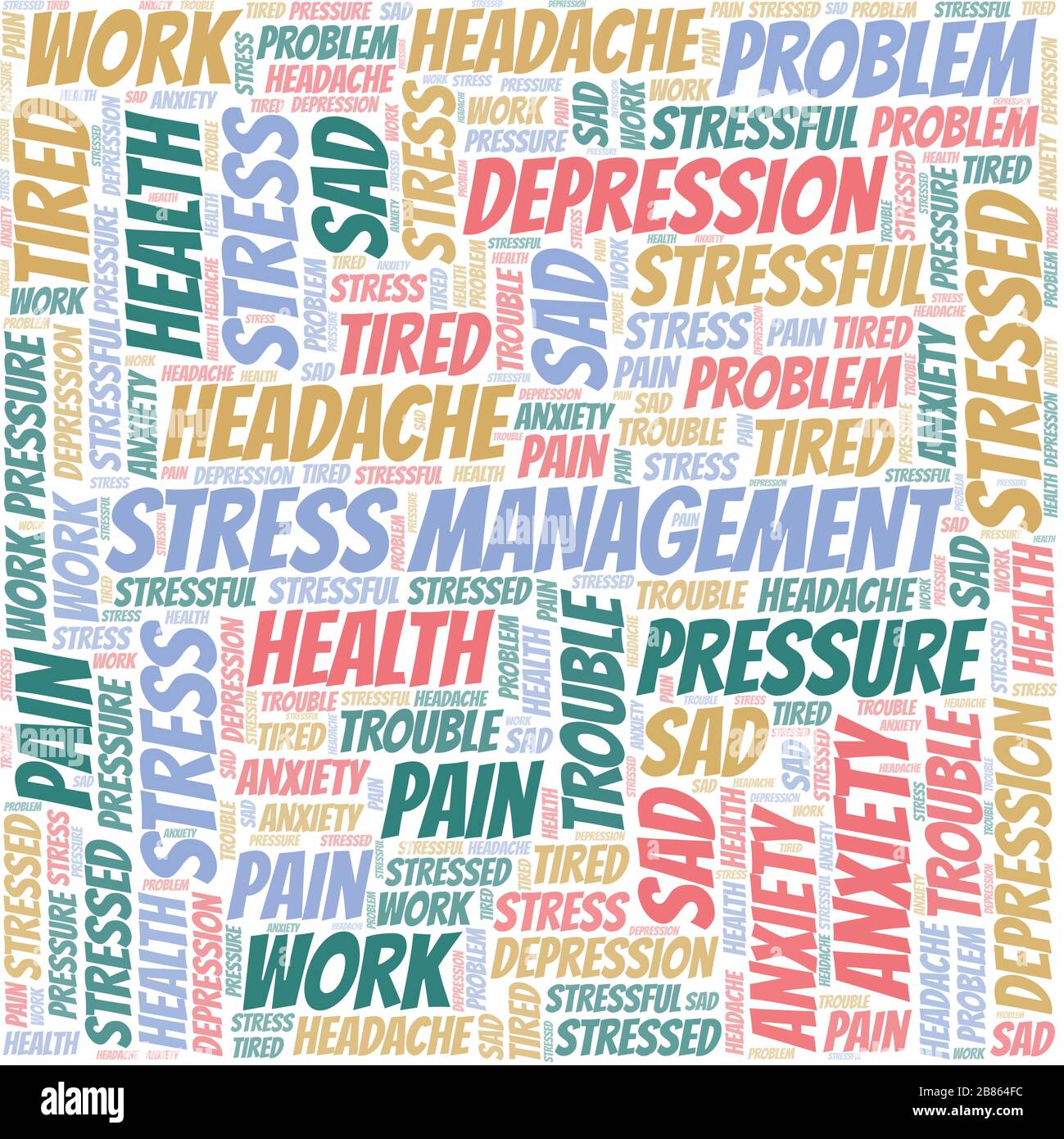 Stress Management word cloud. Wordcloud made with text only Stock ...